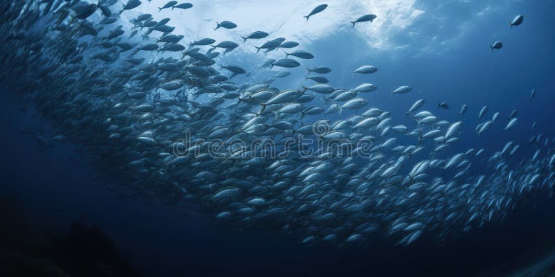 A School of Flying Fish Leaping Out of the Water To Escape Predators ...