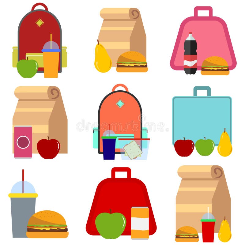 School food stock vector. Illustration of green, lunch - 89315454