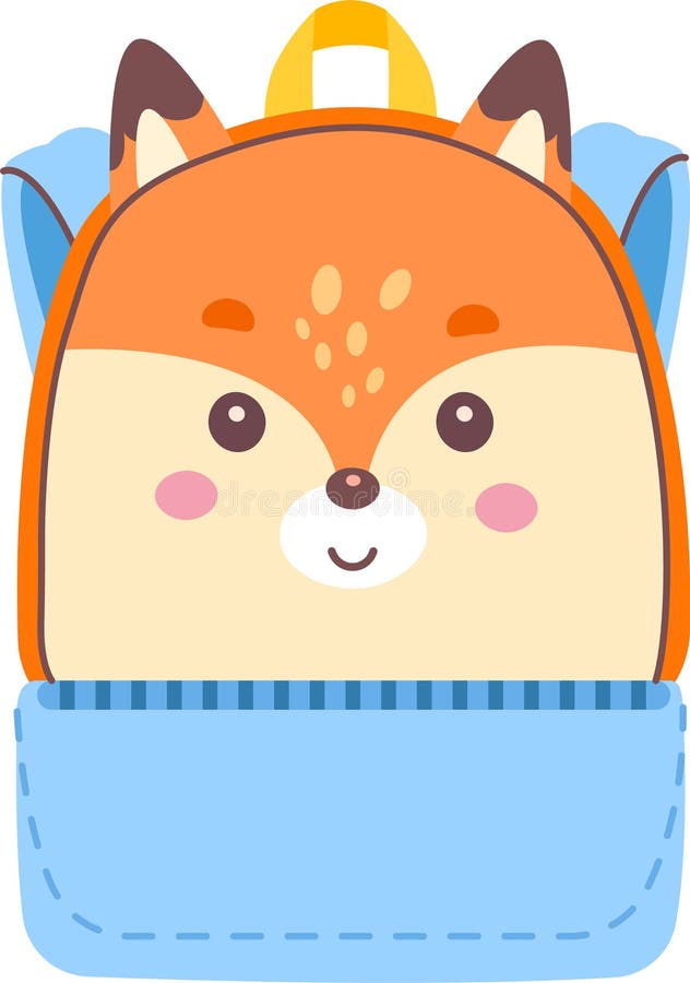 School Fox Backpack stock vector. Illustration of design - 290755632