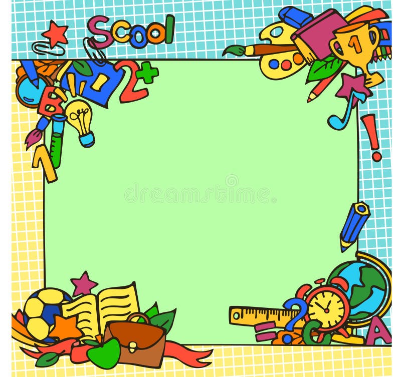 School frame stock vector. Illustration of ribbon, hand - 56707223