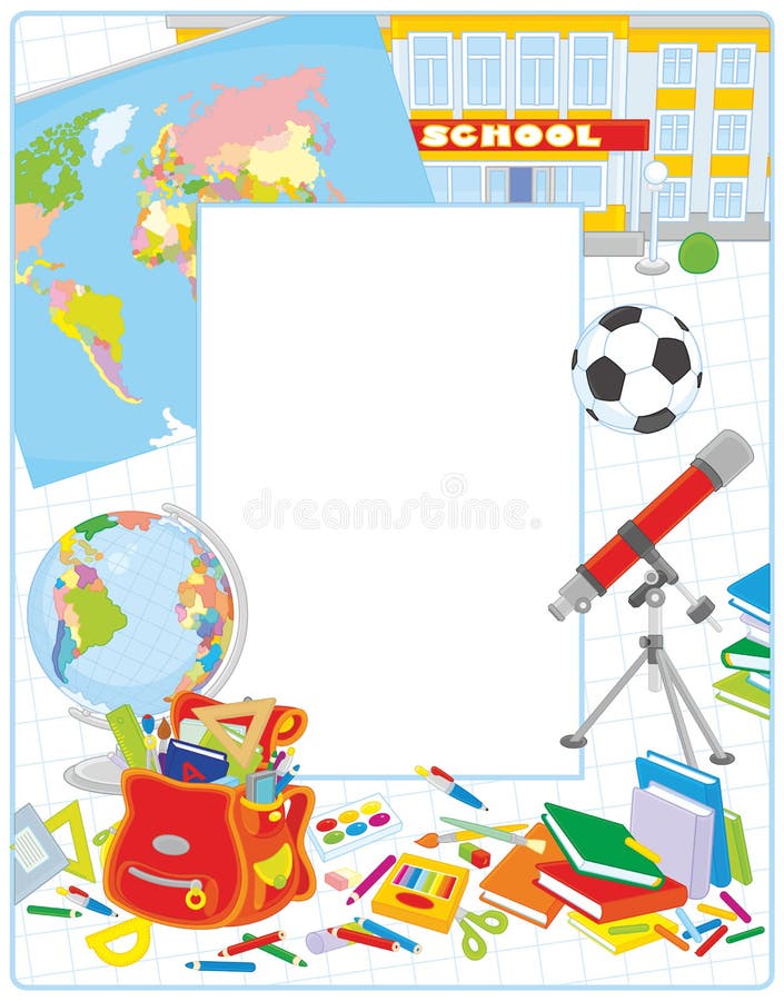 School border stock vector. Illustration of frame, monitor - 506268