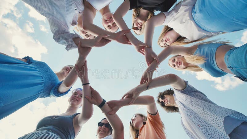 School Friends Come Together in a Circle, Showcasing Unity, Teamwork ...