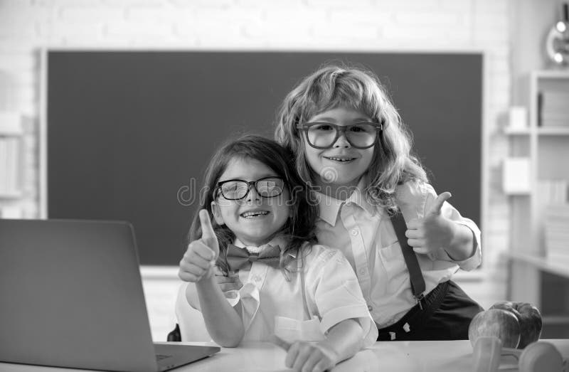 School Friends Learning Together. Back To School. Schoolchild Friends ...