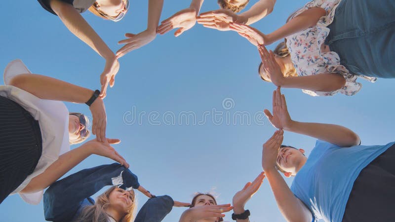 School Friends Make Big Circle Their Hands Stock Photos - Free ...