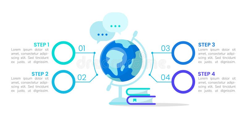 School Geography Course Blue Infographic Chart Design Template Stock ...