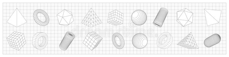 School Geometric Shapes. White Square Mesh.Square, Triangle, Circle ...