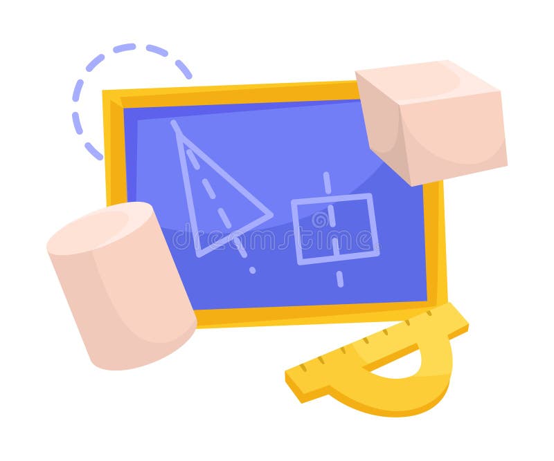 School Geometry Subject Composition with Education Object Vector ...