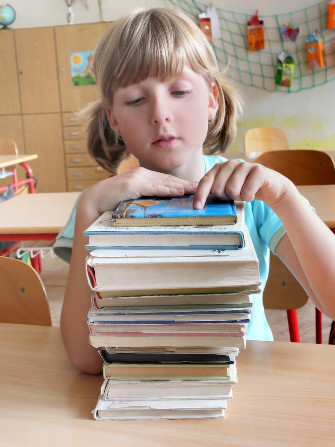 School girl with books stock image. Image of girls, learning - 1068661