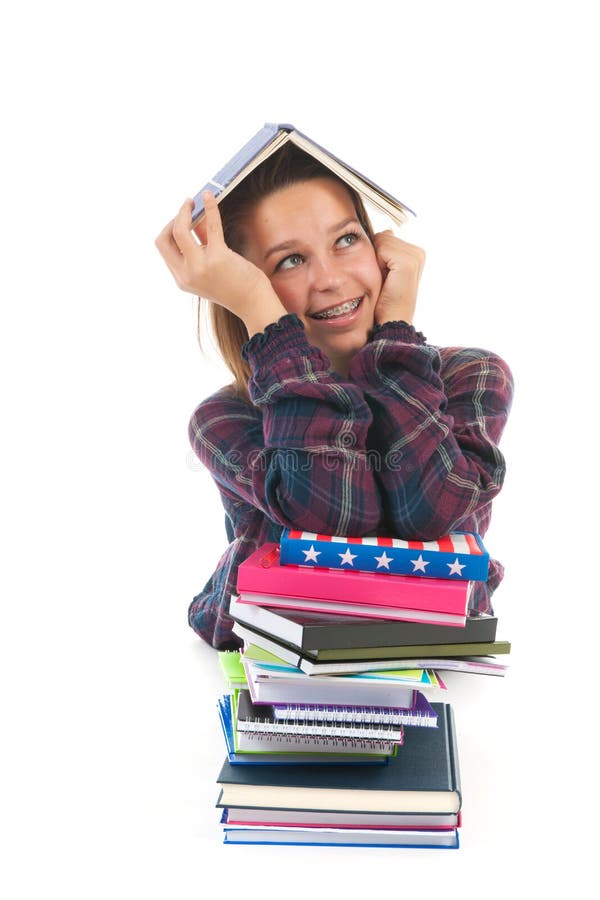 School girl with books stock image. Image of teenager - 50998791