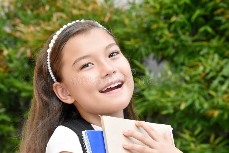 School Girl Child Student and Happiness with Notebooks Stock Photo ...