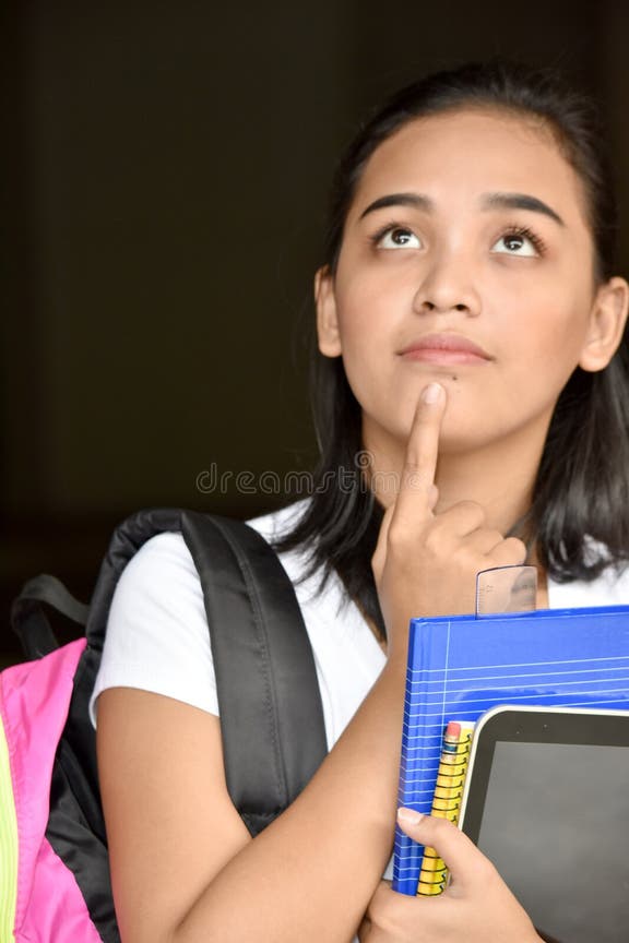 School Girl Deciding with Notebooks Stock Photo - Image of adorable ...