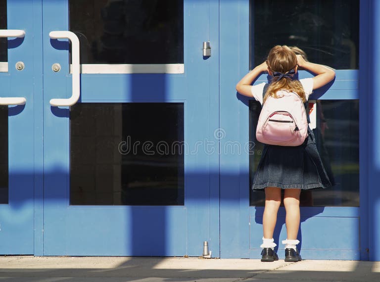 School girl first day stock image. Image of look, outside - 2864743