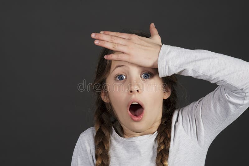 Funny Teenager Girl Smacks on Her Forehead Stock Image - Image of crock ...