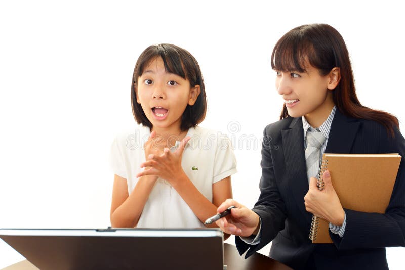School girl and teacher stock photo. Image of classroom - 28614564