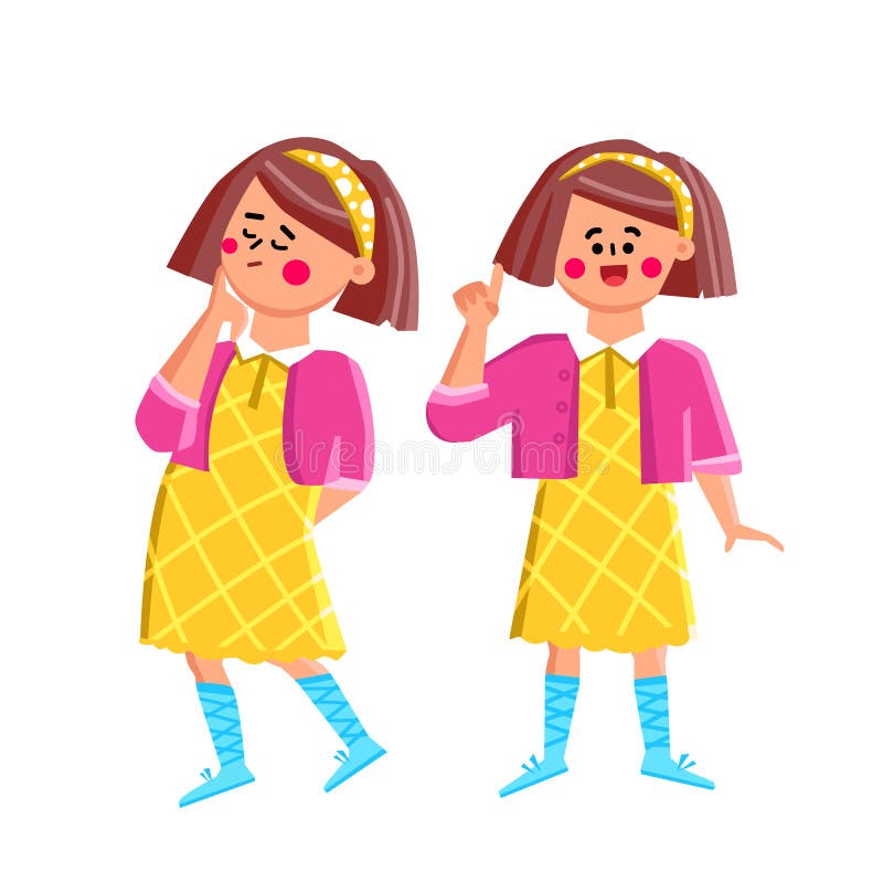 School Girl Thinking and Asking Question Vector Stock Vector ...