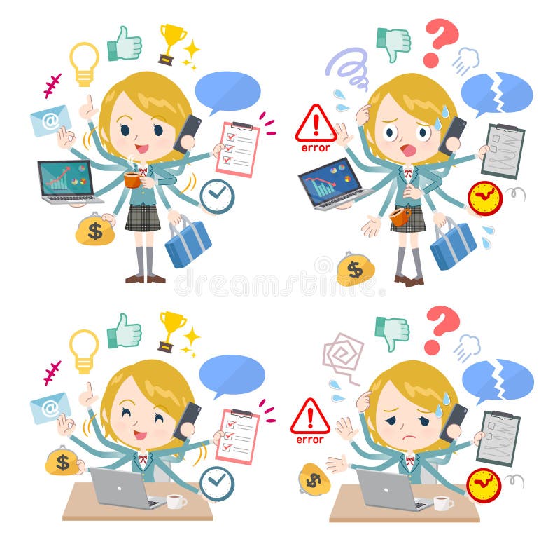School Girl White_mulch Task School Stock Vector - Illustration of ...