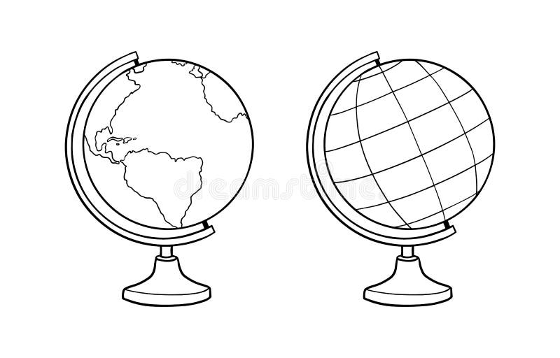 School Globe Doodle Sketch. Model of the Earth. Education Equipment ... School Globe Doodle Sketch. Model of the Earth. Education Equipment ...