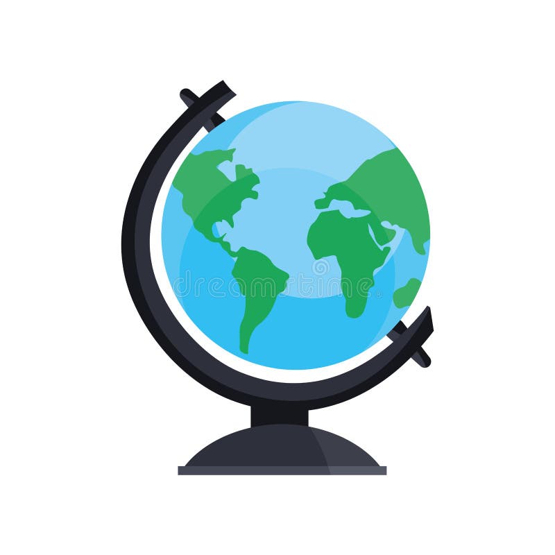 School Globe Geography on White Background Stock Illustration ...
