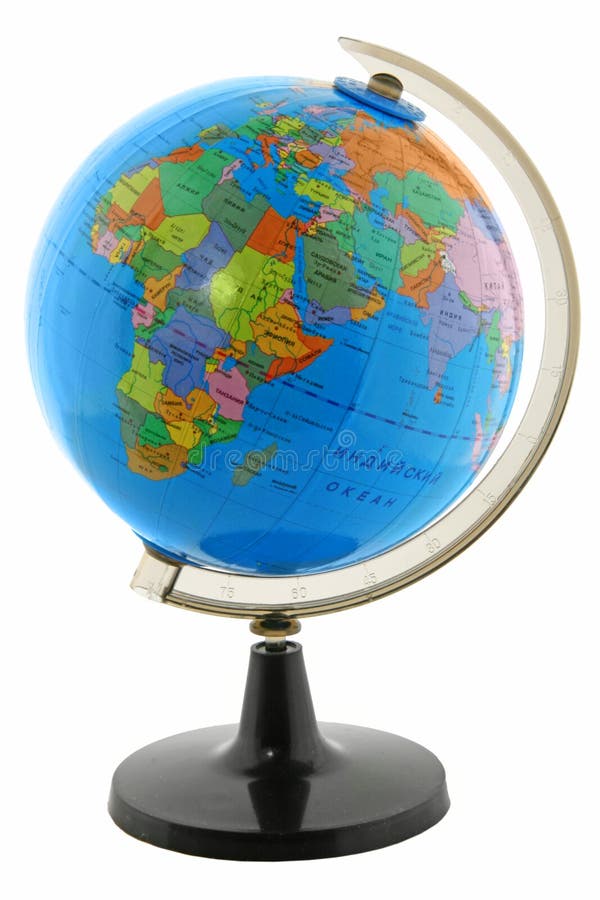 School Globe Isolated on White Background Stock Photo - Image of ...