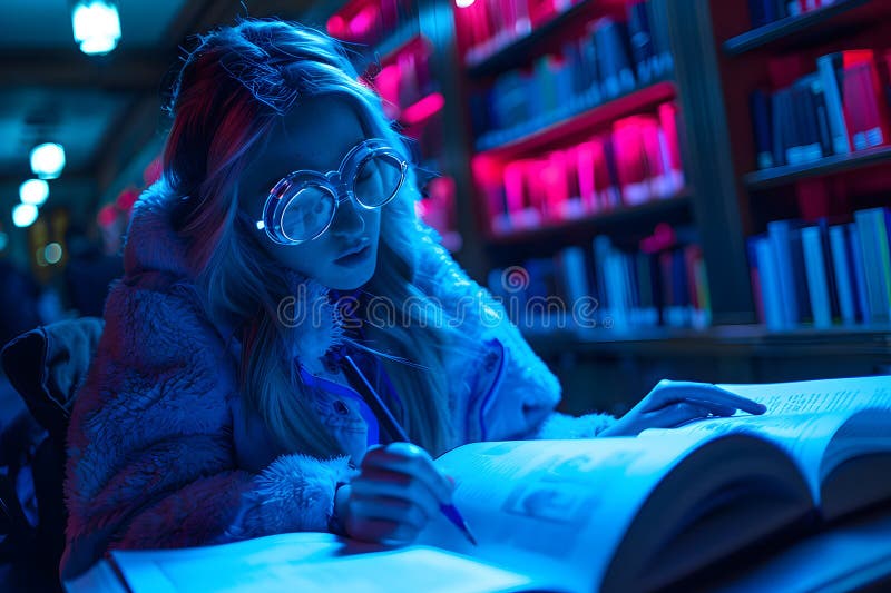 School Going Student Doing Class Work and Using Highlighter Close-up ...