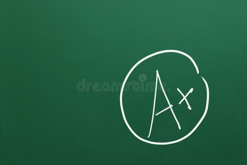 School Grade. Letter a with Plus Symbol on Green Chalkboard Stock Photo ...