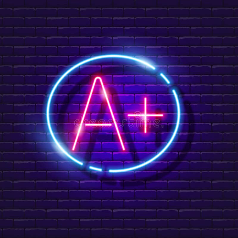 School Grade Neon Sign. School Grading System Glowing Icon. Vector ...