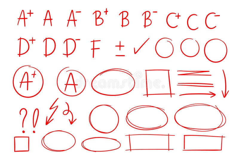 School Grades, Vector Hand Drawn Doodle Notes Stock Vector ...