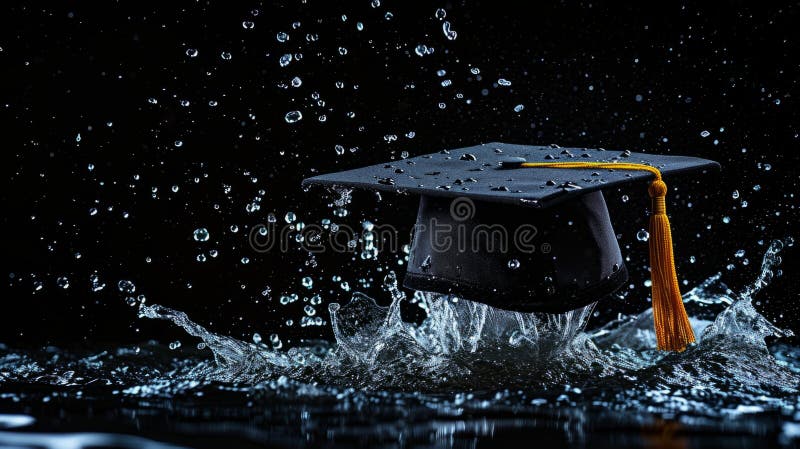 School Graduation Cap Education Symbol Horizontal Illustration. Stock ...