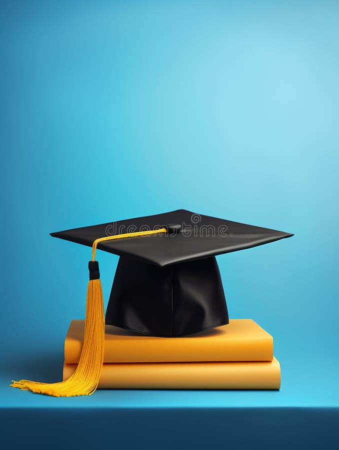 School Graduation Cap Education Symbol Vertical Illustration. Stock ...