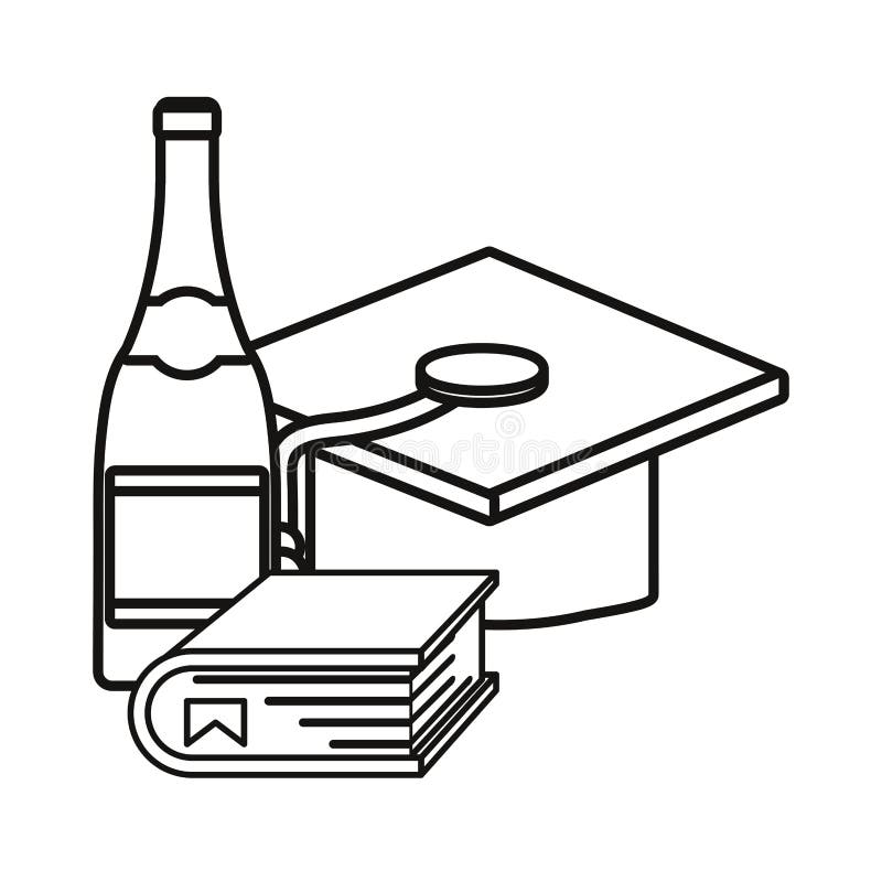 School graduation outline stock illustration. Illustration of learning ...