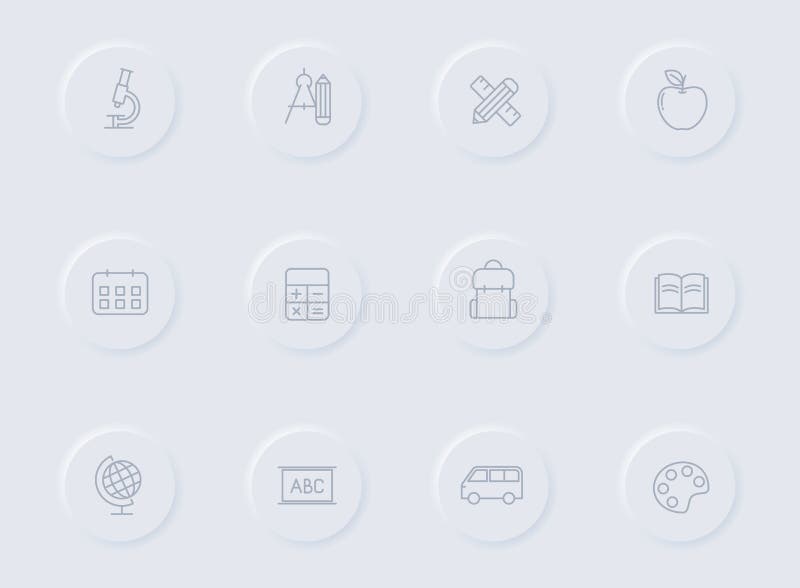 School gray vector icons stock vector. Illustration of gray - 243765453