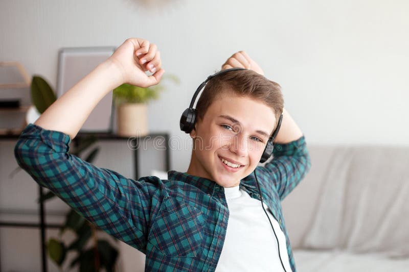 School Guy Got Good Test Results, Studying from Home Stock Image ...