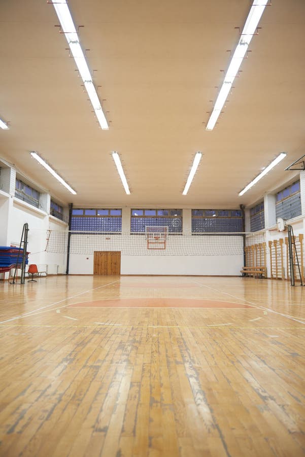 School gym stock image. Image of floor, interior, equipment - 52212219