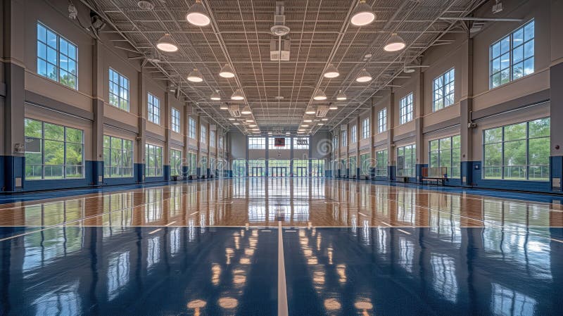School gym modern interior stock illustration. Illustration of modern ...