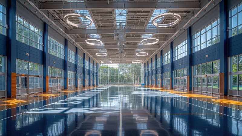 School gym modern interior stock illustration. Illustration of hall ...
