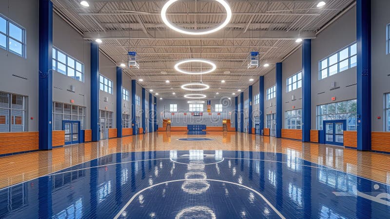 School gym modern interior stock illustration. Illustration of ...