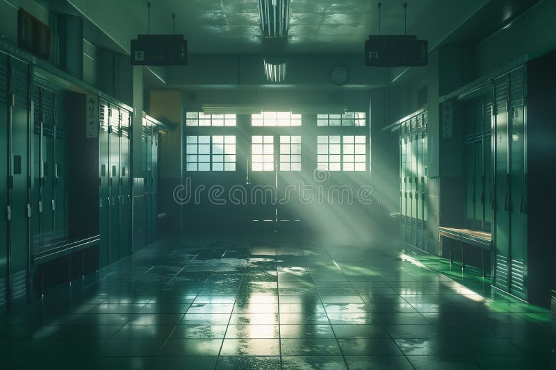 School Hall and Corridor Interior. 3d Illustration Stock Illustration ...