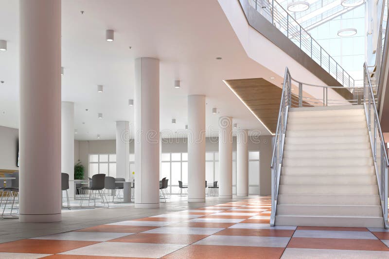 School hall interior stock illustration. Illustration of architecture ...