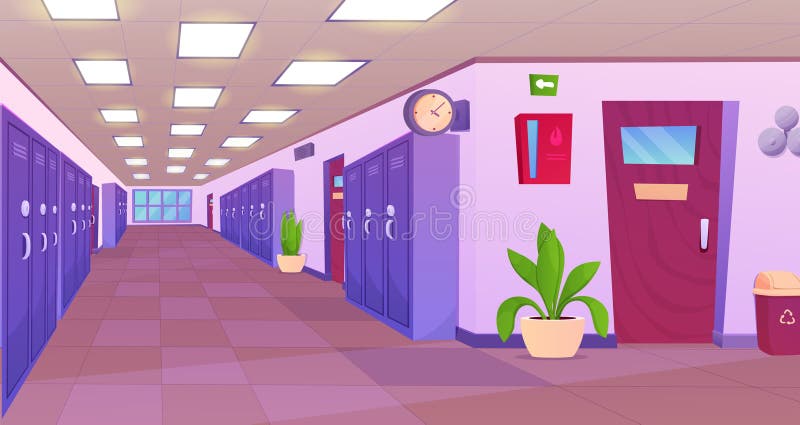 School hallway interior stock vector. Illustration of room - 309892404