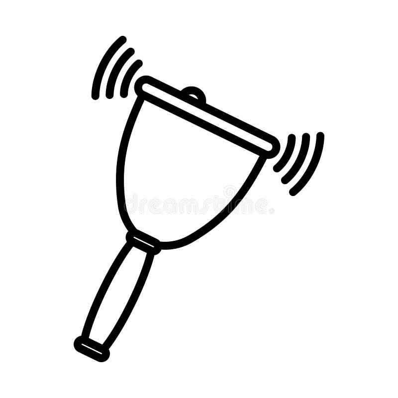 School Hand Bell Icon stock vector. Illustration of sound - 245265857