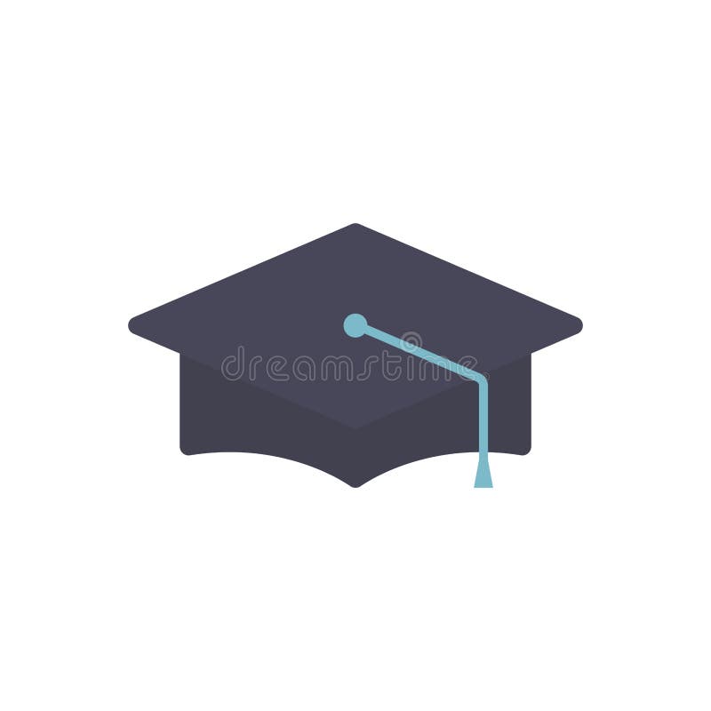 School Hat Graduation Flat Style Icon Stock Vector - Illustration of ...