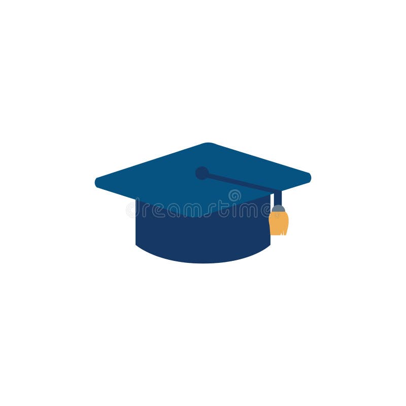 School Hat Graduation Flat Style Icon Stock Vector - Illustration of ...
