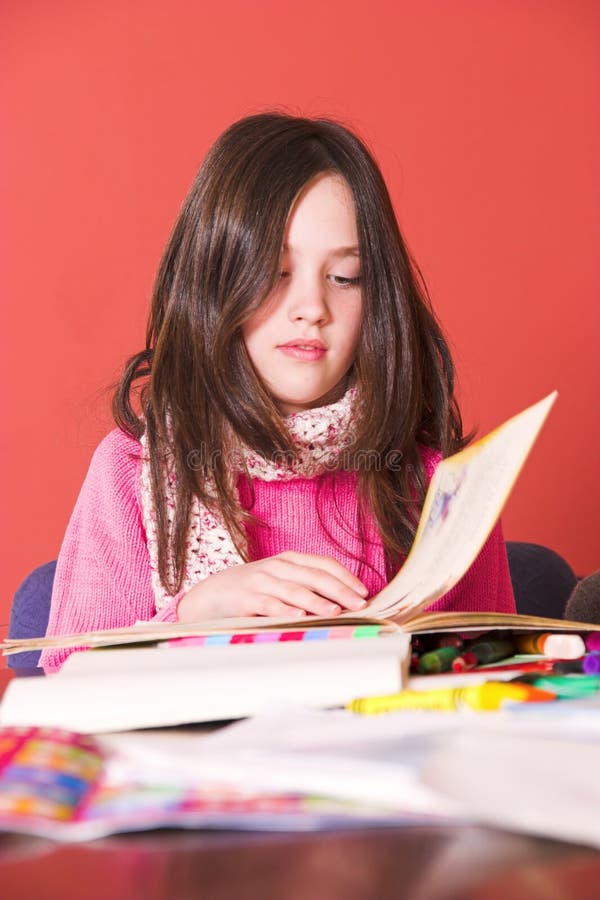 School homework stock photo. Image of reading, desk, pencil - 3599338