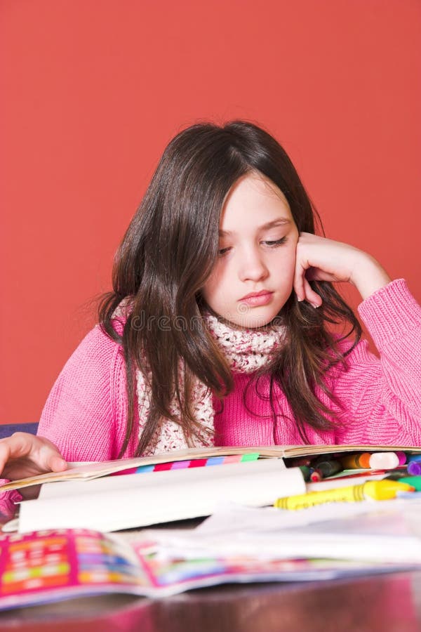 School homework stock photo. Image of reading, desk, pencil - 3599338
