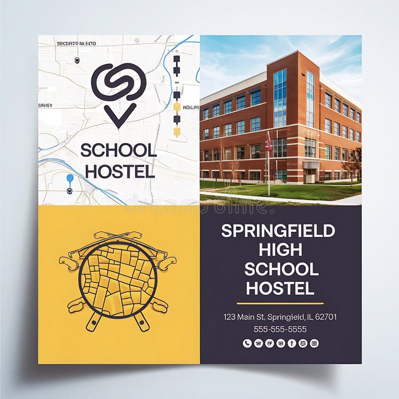 School Hostel Accommodation Flyer Template Design Illustration Photos ...