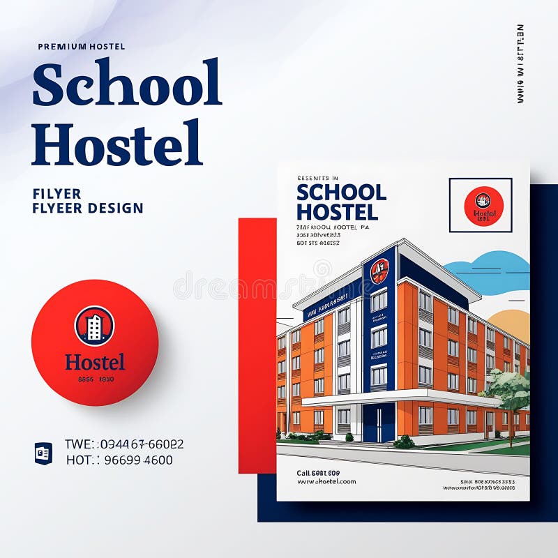 School Hostel Accommodation Flyer Template Design Illustration Photos ...