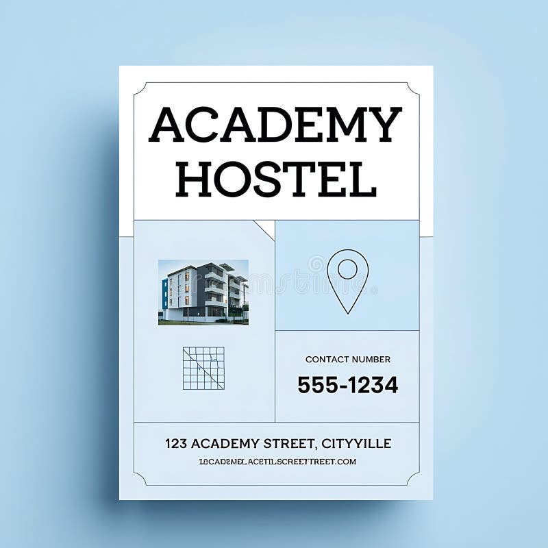 College Hostel Flyer Template Design Illustration Stock Illustration ...