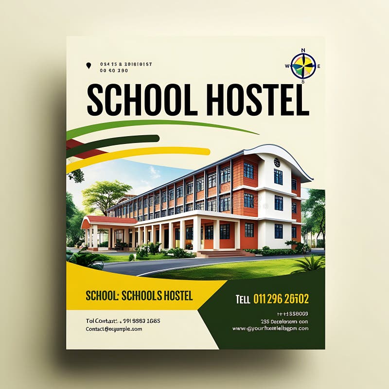 College Hostel Flyer Template Design Illustration Stock Illustration ...