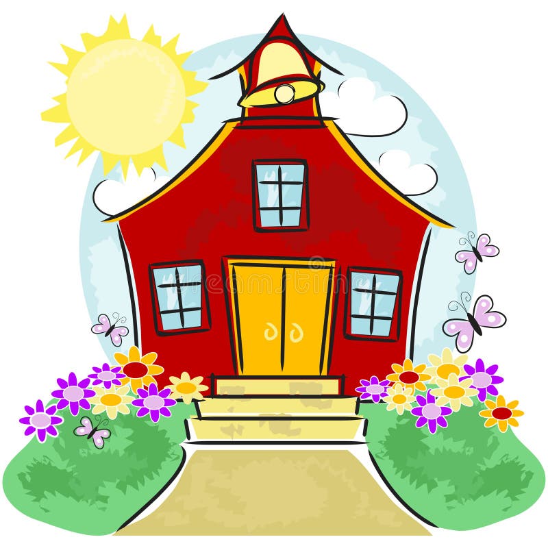 School House stock vector. Illustration of graphic, school - 6822253