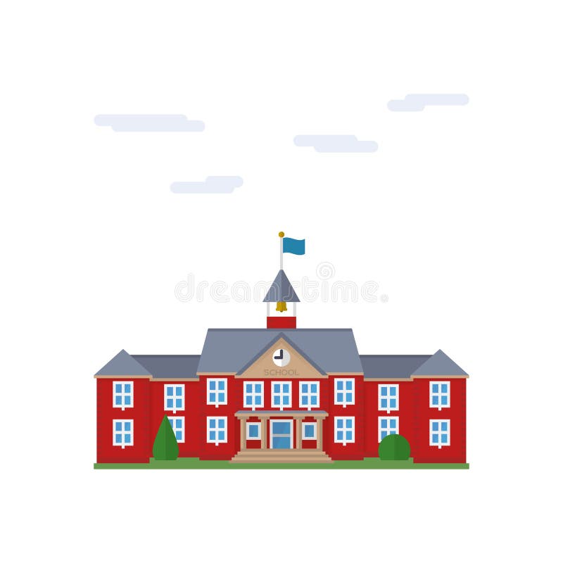 School House Flat Design Vector Illustration Stock Vector ...